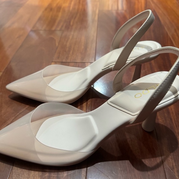 Aldo | Shoes | Aldo Womens Cream Slingback Heels | Poshmark